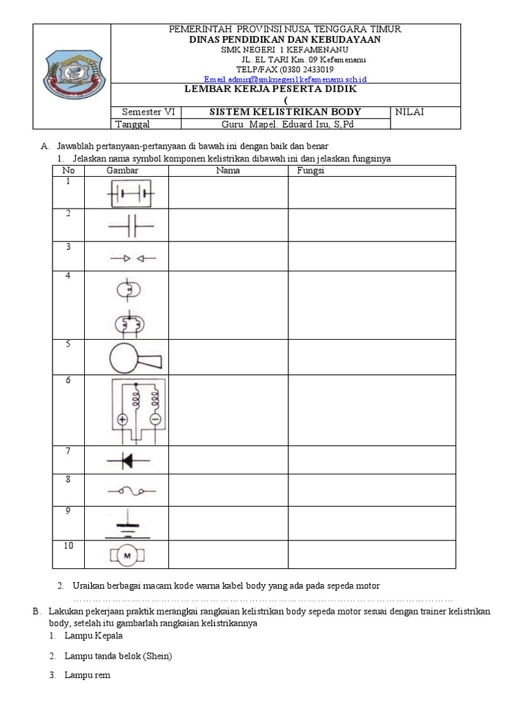 Job Sheet Kelistrikan Body | PDF