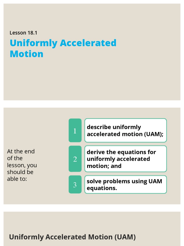 Science 9 18.1 Uniformly Accelerated Motion | PDF | Acceleration | Velocity