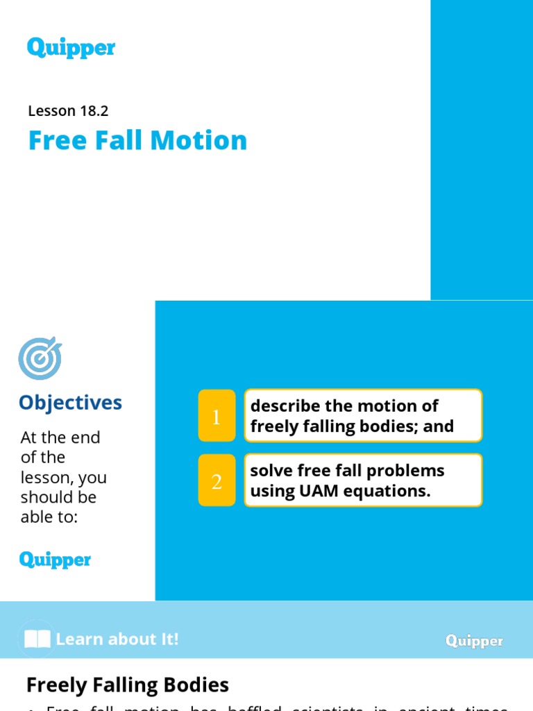 Science 9 18.2 Free Fall Motion | PDF | Friction | Mechanics