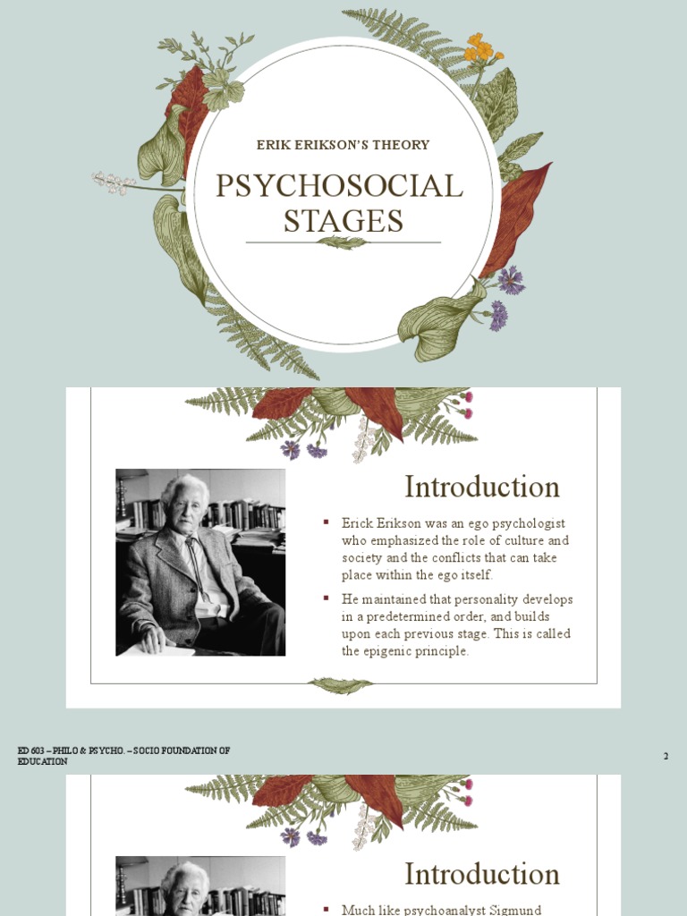 Erik Eriksons Theory | PDF | Psychological Concepts | Human Development