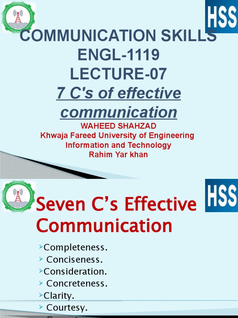 Lecture 07 7c's Of Effective Communication | Pdf | Communication 