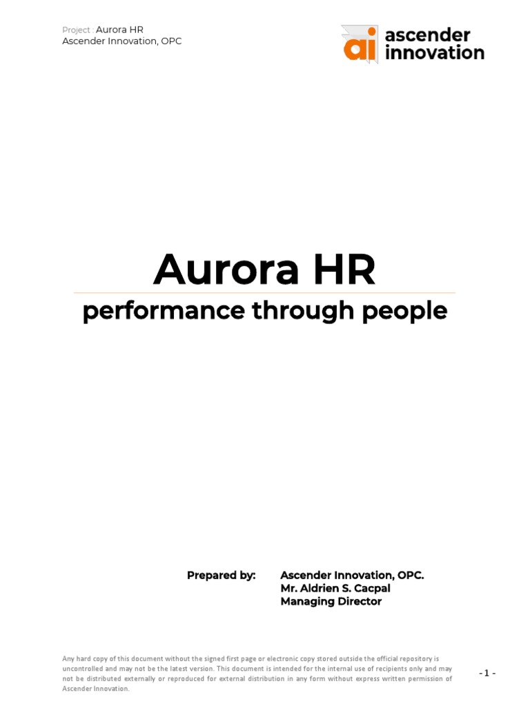 Aurora HR Printable | PDF | Payroll | Invoice