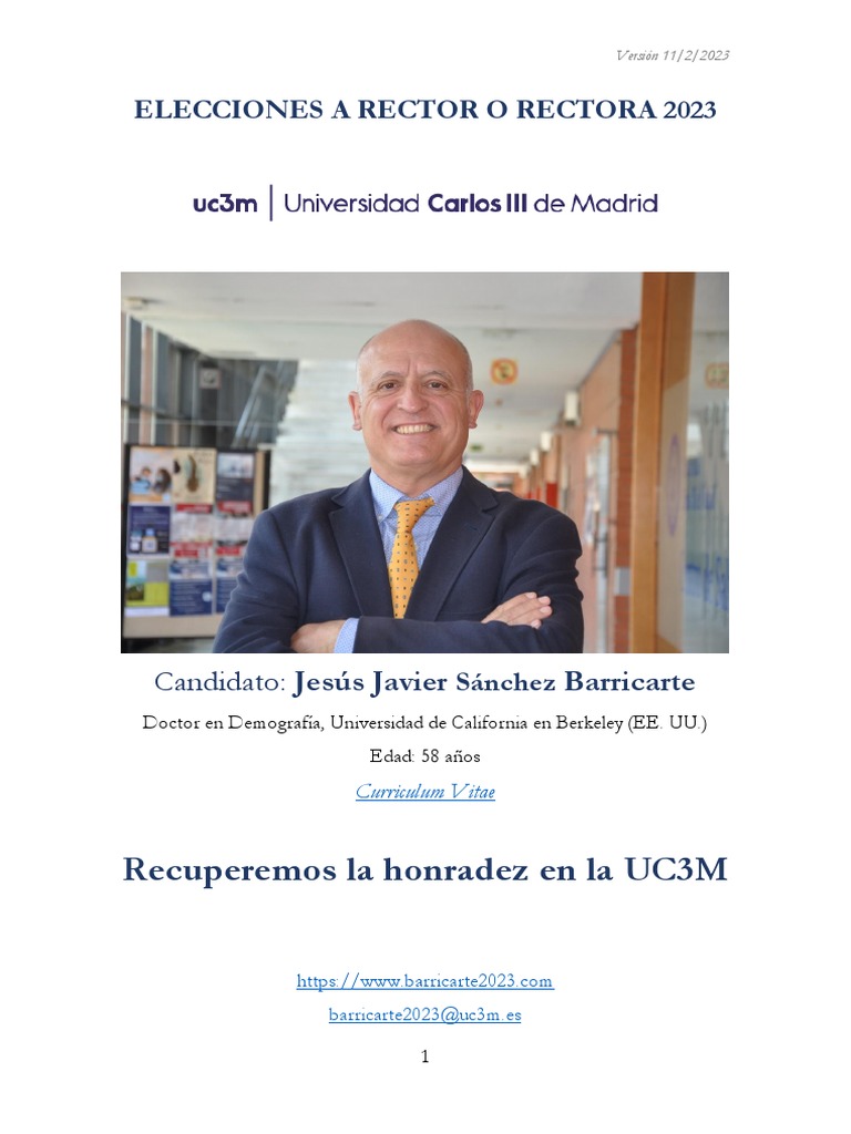 Elecciones Rector UC3M 2023: Denuncias | PDF | Estadísticas | Universidad