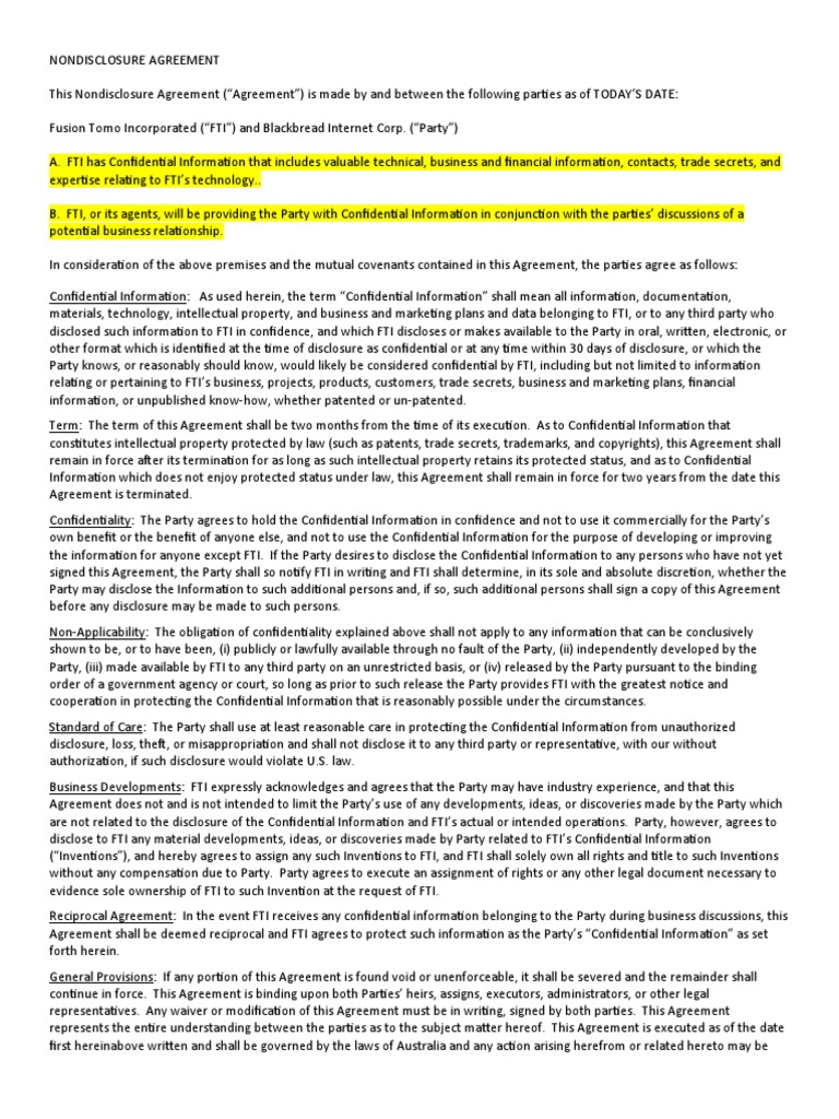 Word 02 | PDF | Trade Secret | Non Disclosure Agreement