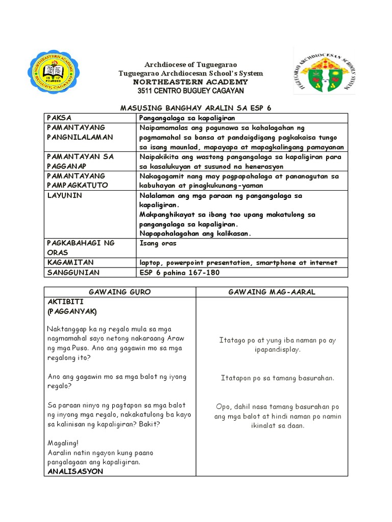 Esp Lesson Plan | PDF