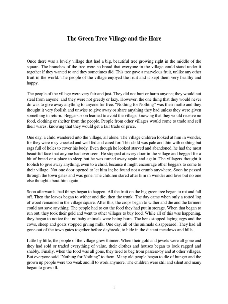 The Green Tree Village and the Hare | PDF | Sheep