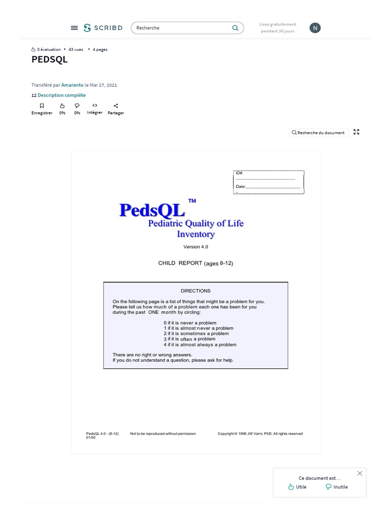 Pedsql - PDF | PDF