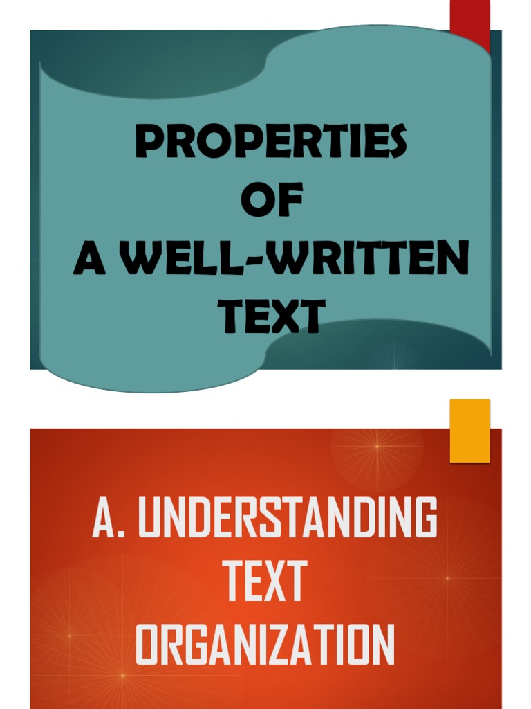 Properties of A Well Written Texts PDF | PDF | Punctuation | Comma