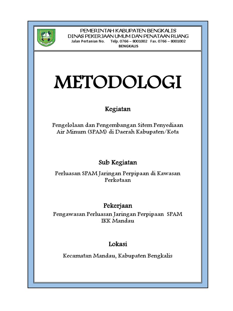 METODOLOGI Pengawasan Perluasan SPAM IKK Mandau | PDF