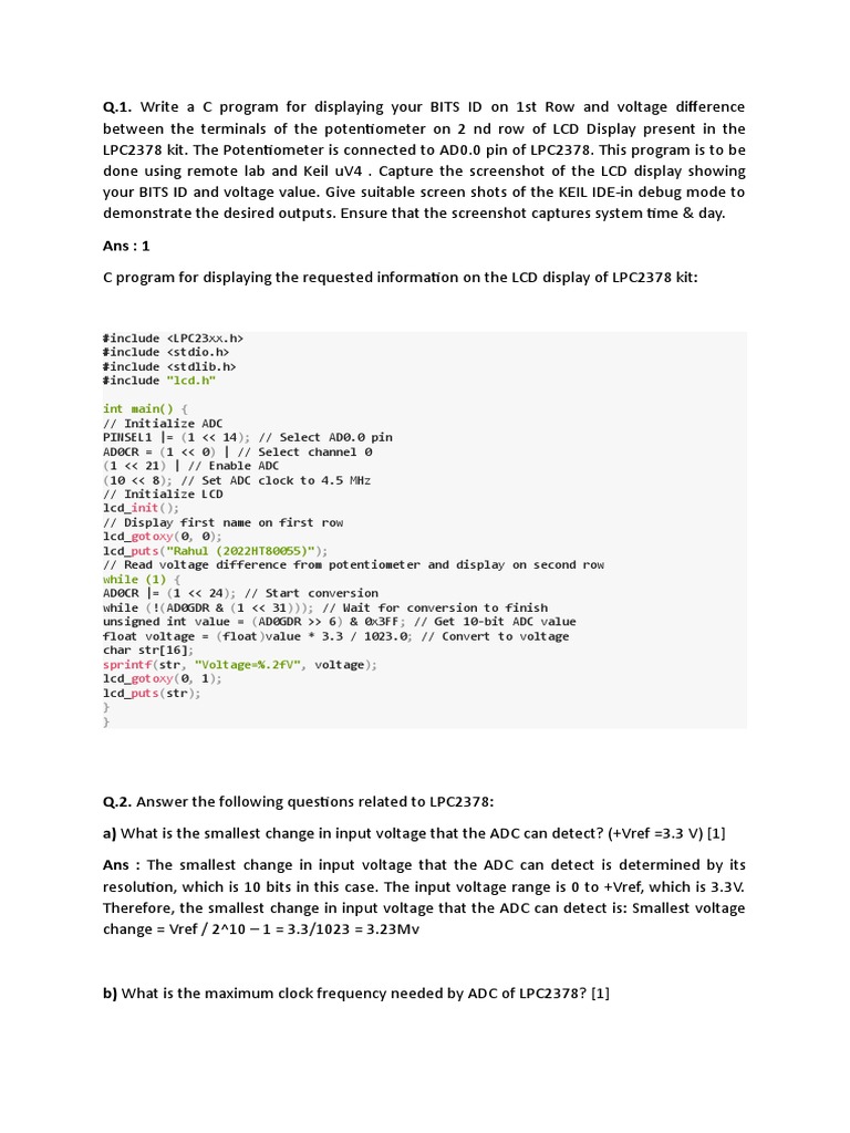 Assignment 2 | Download Free PDF | Analog To Digital Converter ...