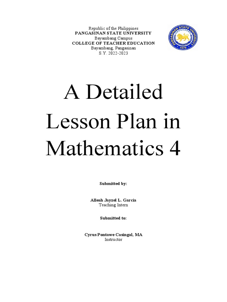 Lesson Plan Math Alleah | PDF | Learning | Lesson Plan