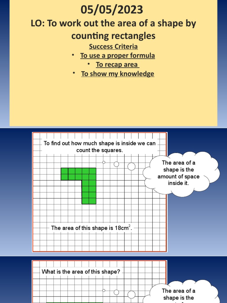 MATHS Year 6 or 5 - Area Presentation | PDF | Area | Mathematics