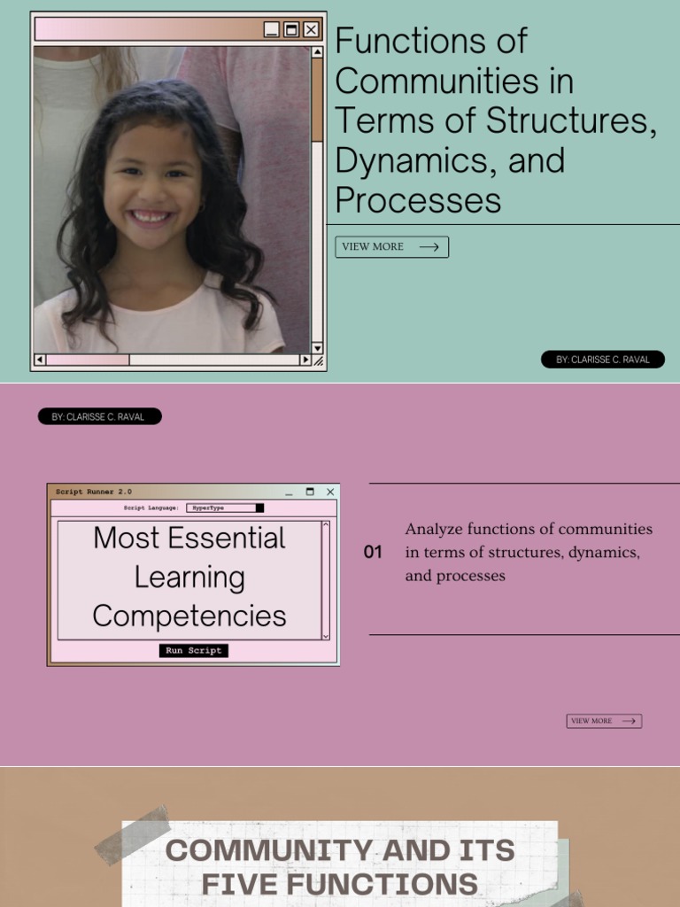 CESC Q3W3 Functions of Communities in Terms of Structures Dynamics and Processes | PDF