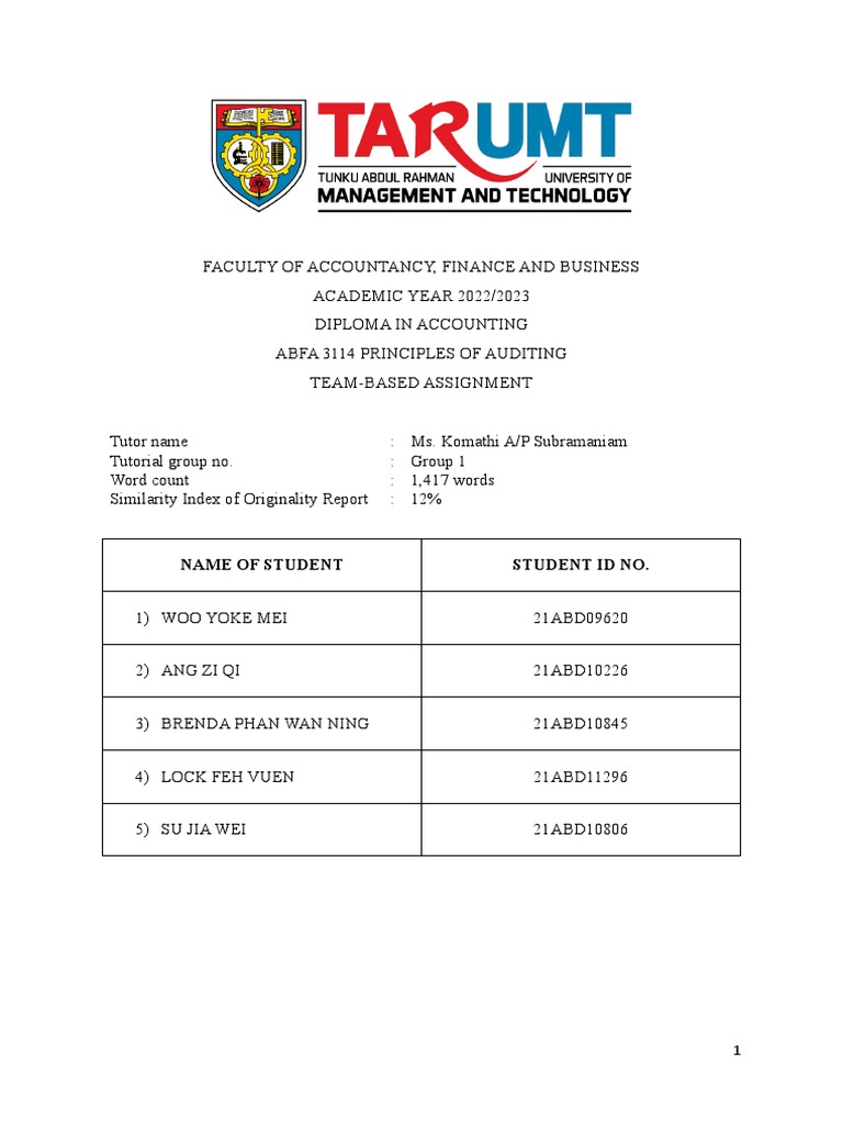 Principles of Auditing - Internal Control | PDF | Internal Control | Audit