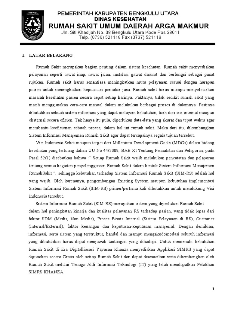 Kak Pengembangan Simrs | PDF | Komputer