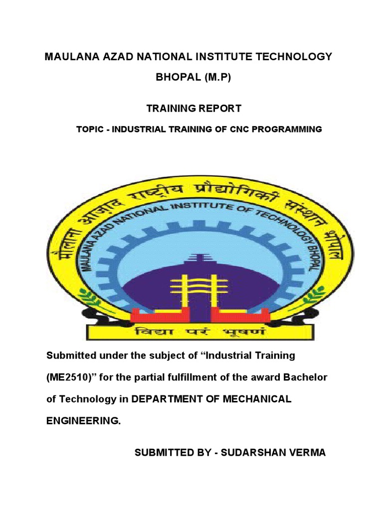 Maulana Azad National Institute Technology Bhopal (M.P) : Training Report | PDF | Numerical ...