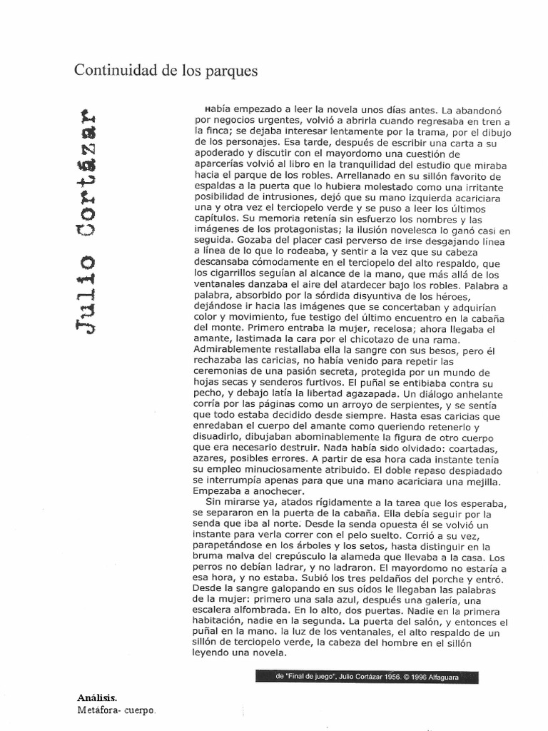 Continuidad de Los Parques | PDF | Cuentos | Edgar Allan Poe