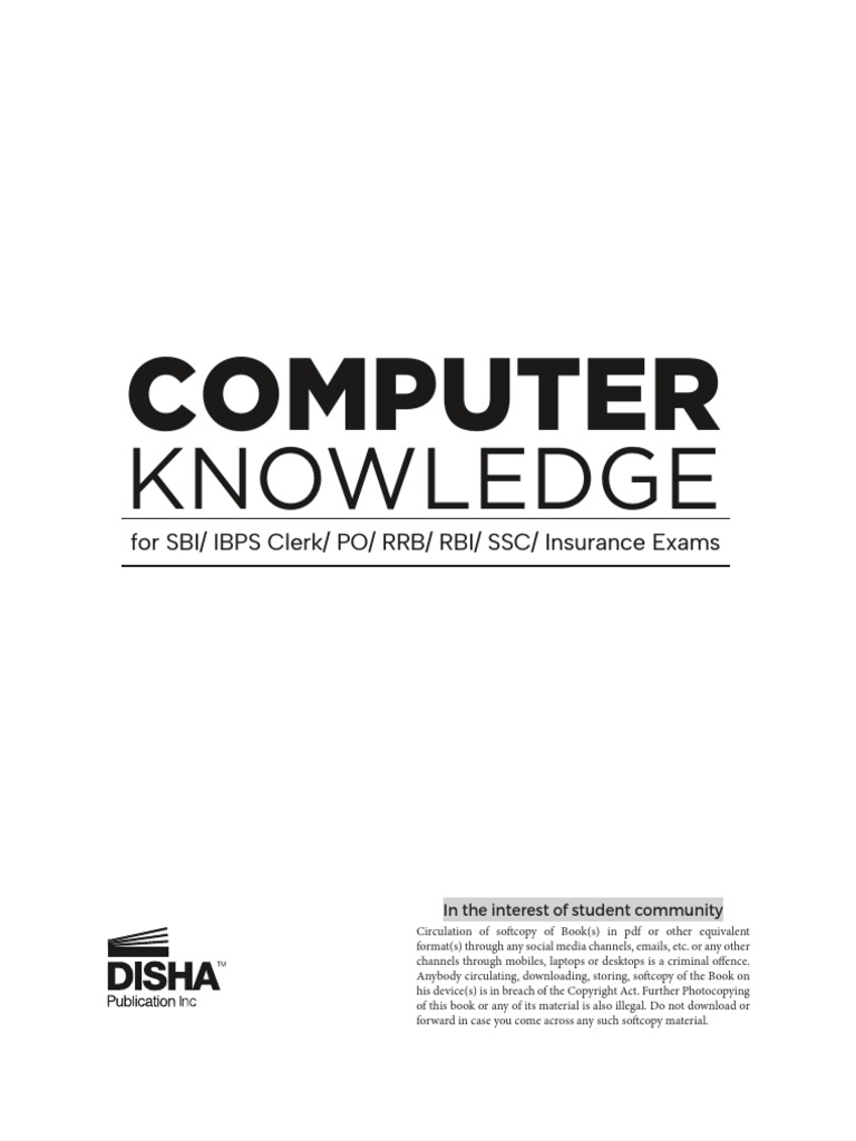 Disha Publications Computer Awareness | PDF | Integrated Circuit | Laptop