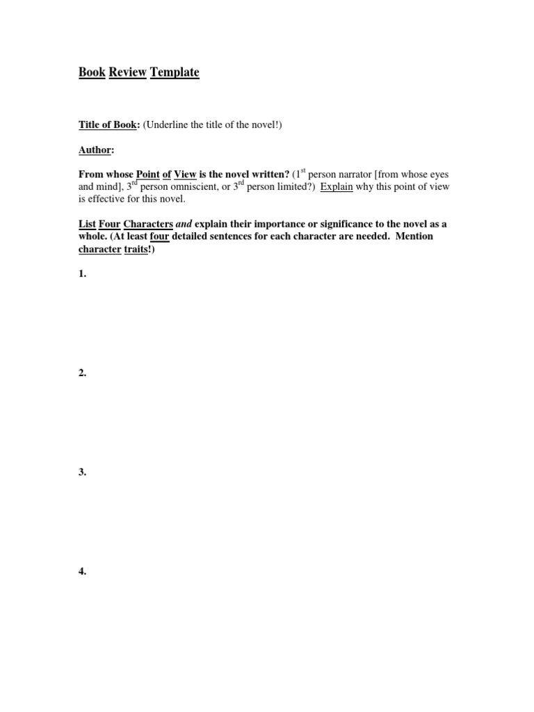 Book Review Format For Grade 12 | PDF