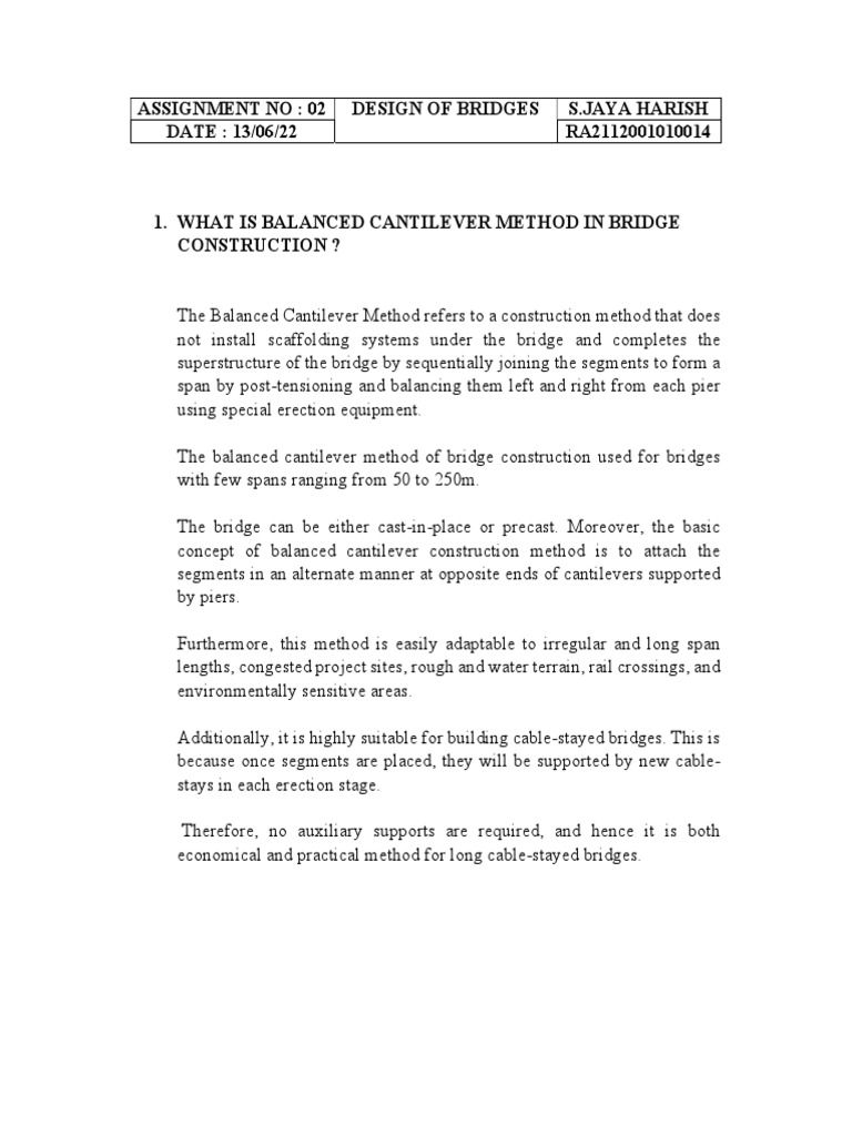 Balanced Cantilever Method in Bridge Construction (14) .. | PDF ...