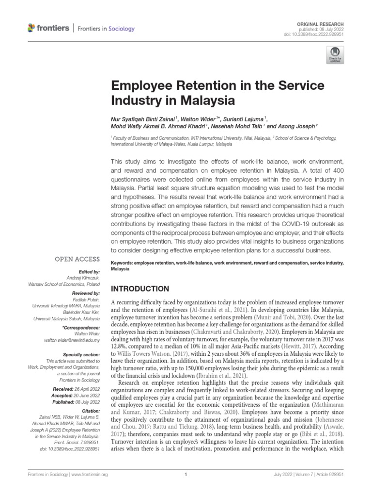 Service | PDF | Employee Retention | Employment