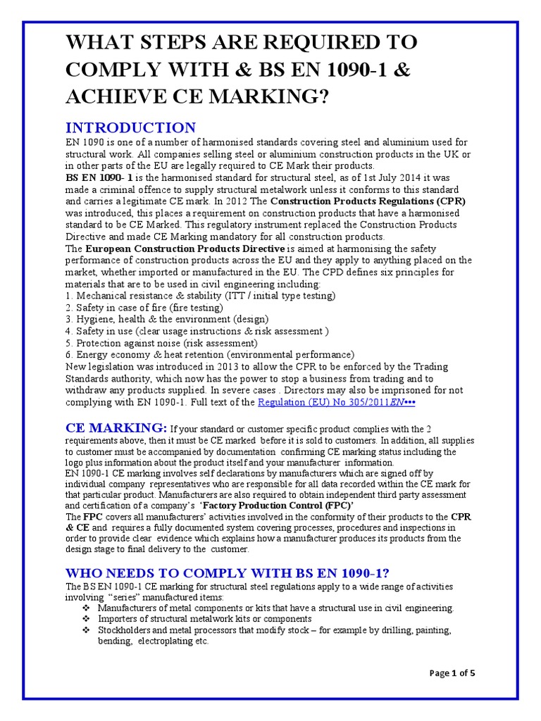 BS en 1090 Certification Process | PDF | Iso 9000 | Audit