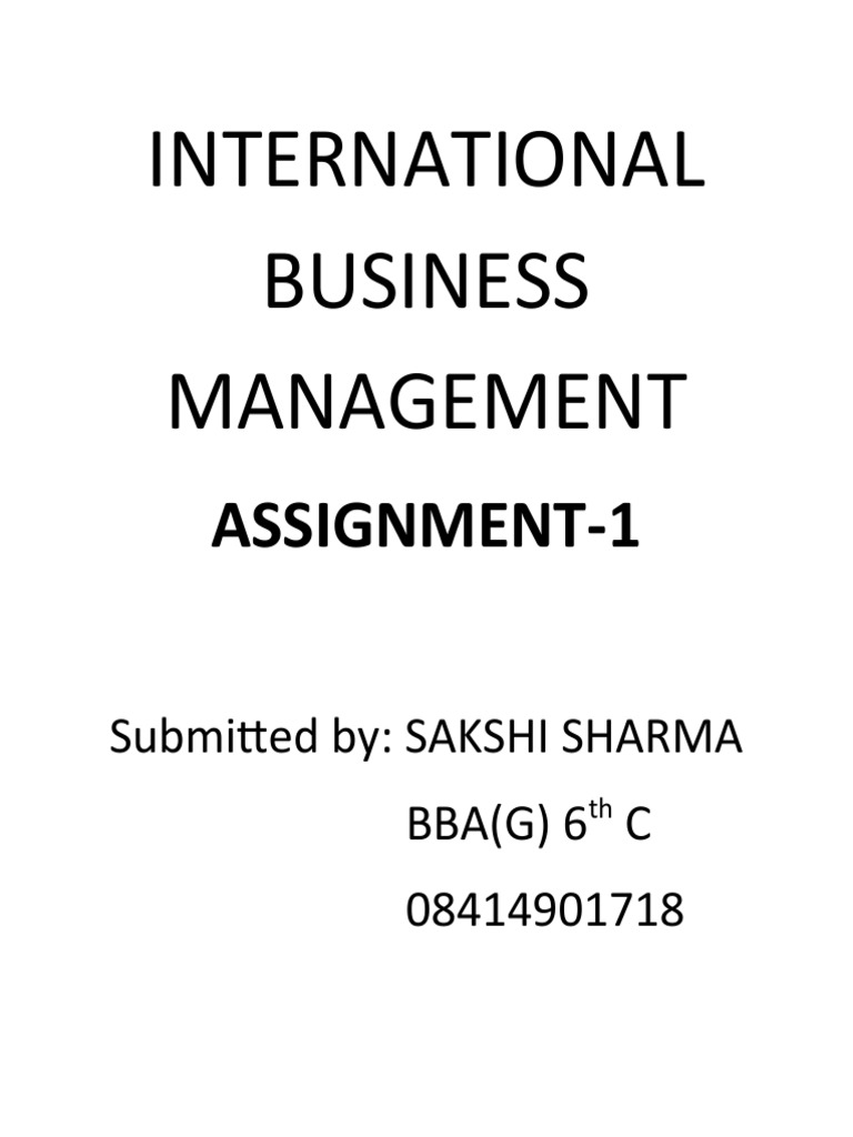 International Business Management Notes | PDF | Globalization | Exports