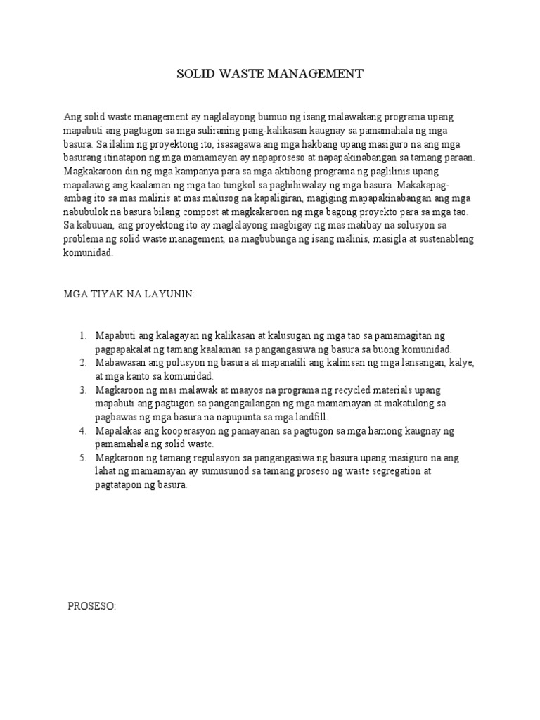 SOLID WASTE MANAGEMENT | PDF