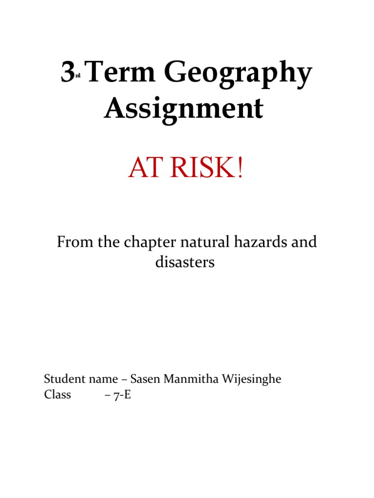 3rd Term Geography Assignment | PDF | Tsunami | Earthquakes