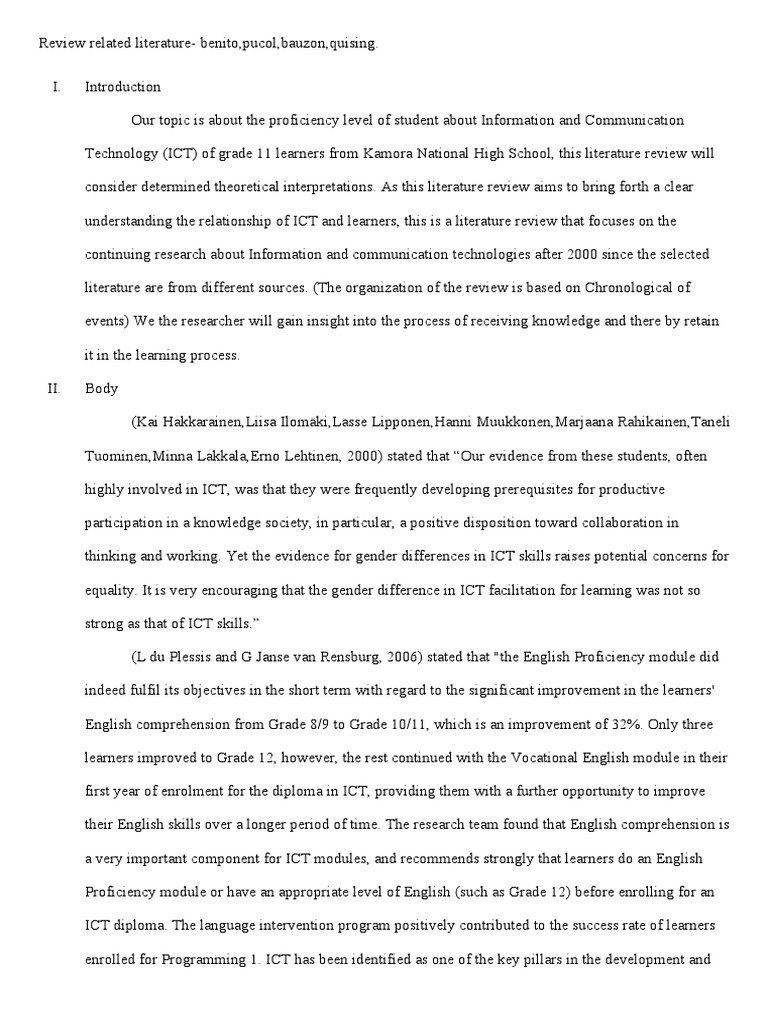 Review-Related-Literature Example | PDF | Educational Technology ...