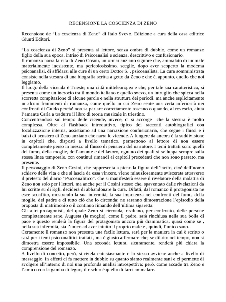 La Coscienza Di Zeno | PDF