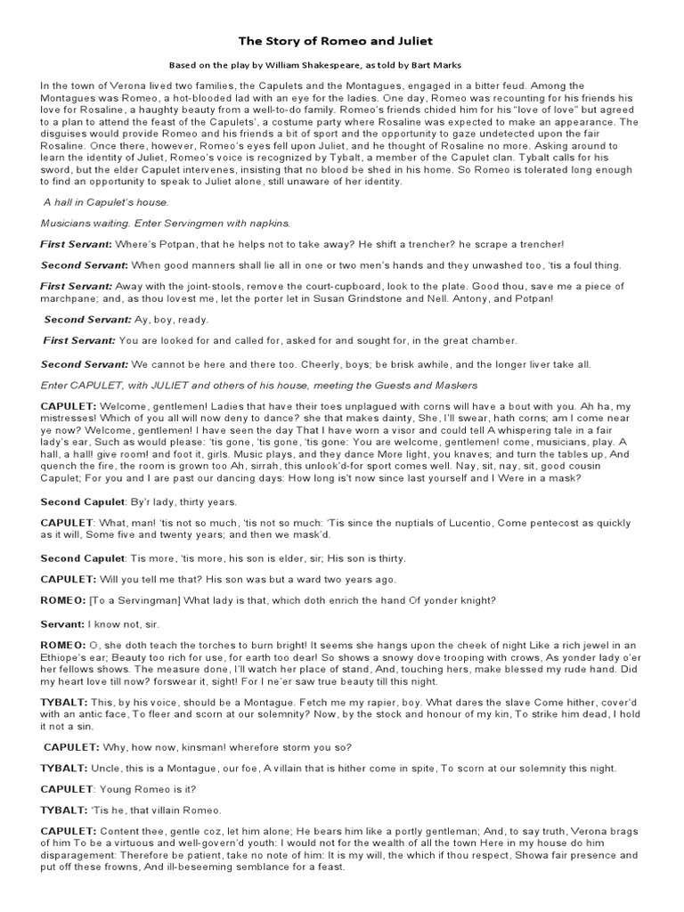 A Tale of Star-Crossed Lovers: Romeo and Juliet at the Capulet Ball ...