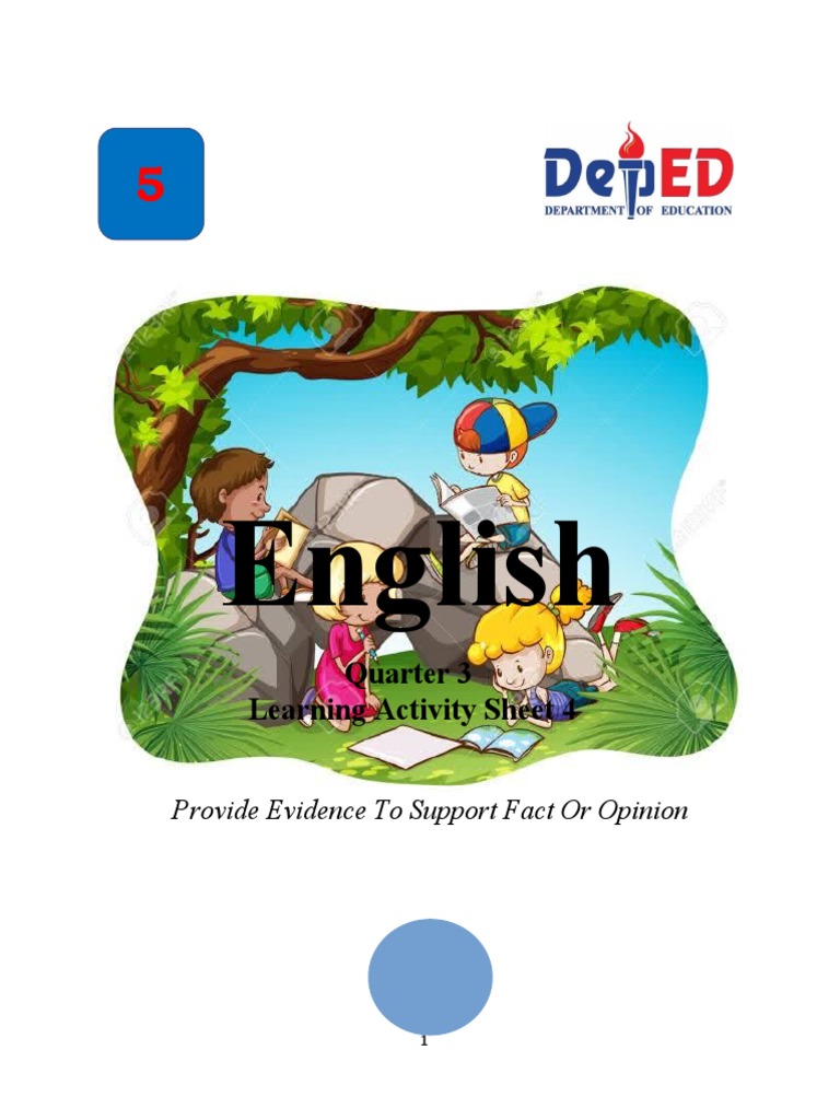 English: Quarter 3 Learning Activity Sheet 4 | PDF | Learning | Evidence