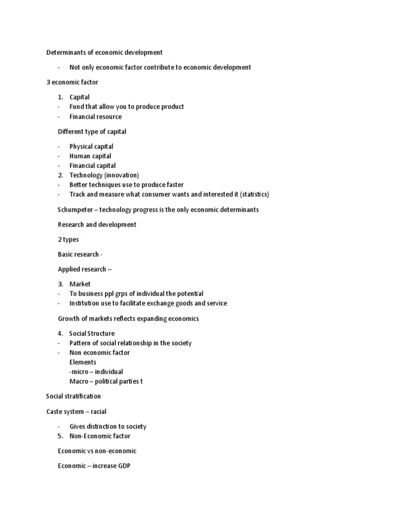 Determinants of Economic Development | PDF