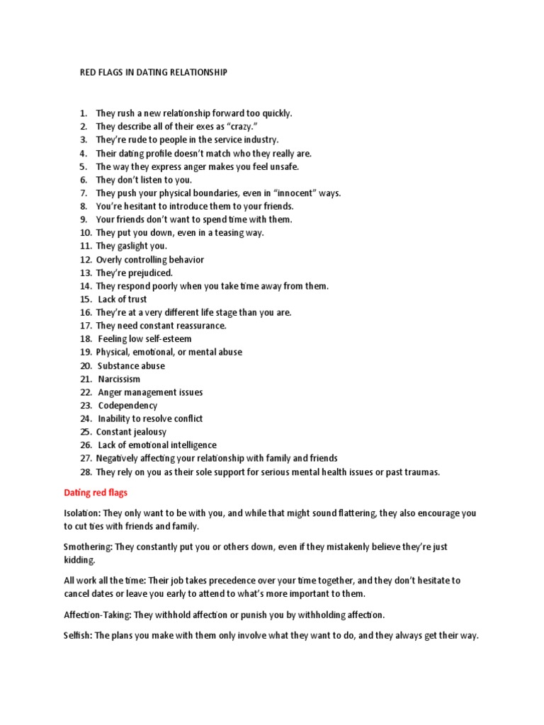 Dating Red Flags Guide | PDF | Narcissism | Personality Disorder