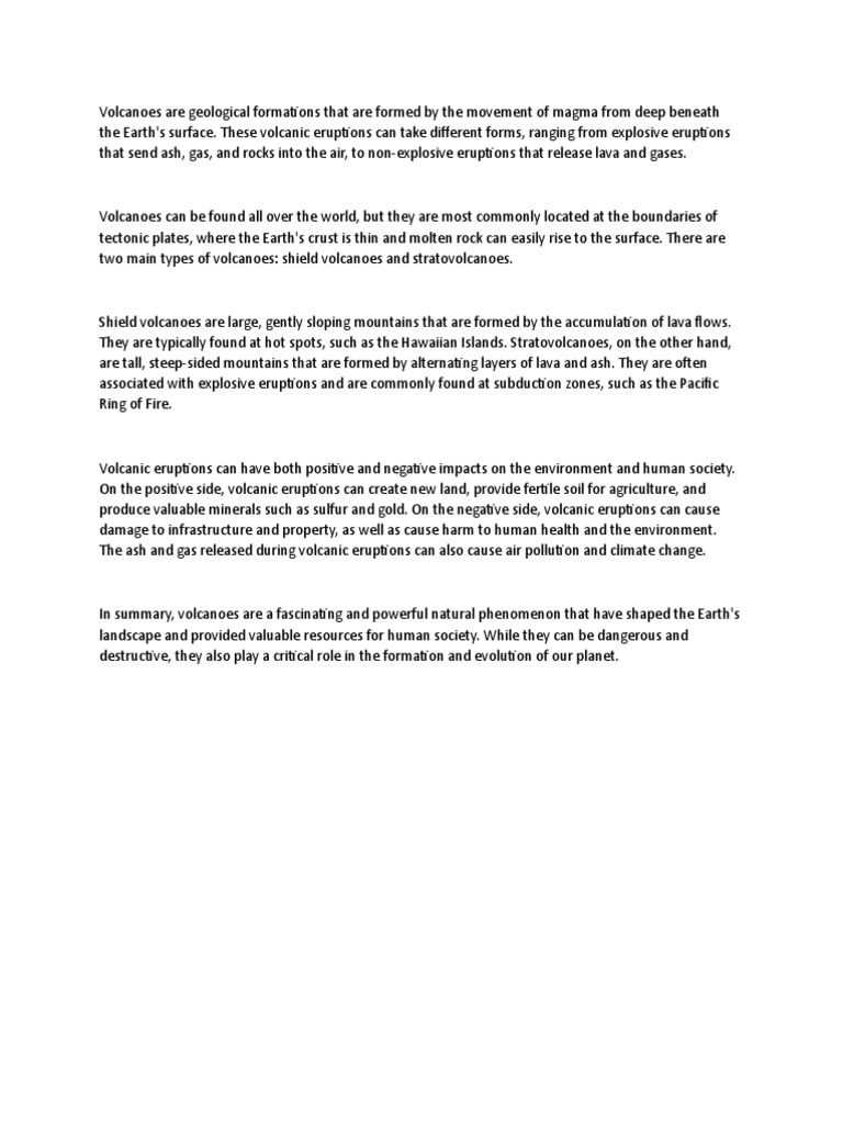 Volcanoes Informative Text | PDF