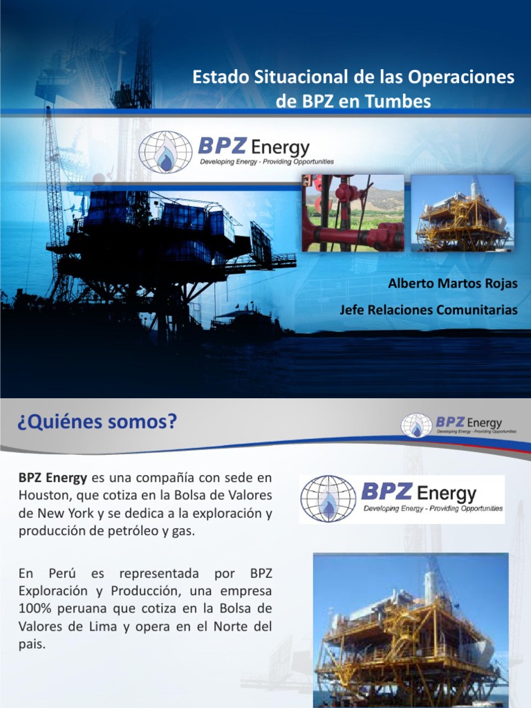 Operaciones y RSC de BPZ en Tumbes | PDF | Perú | Petróleo