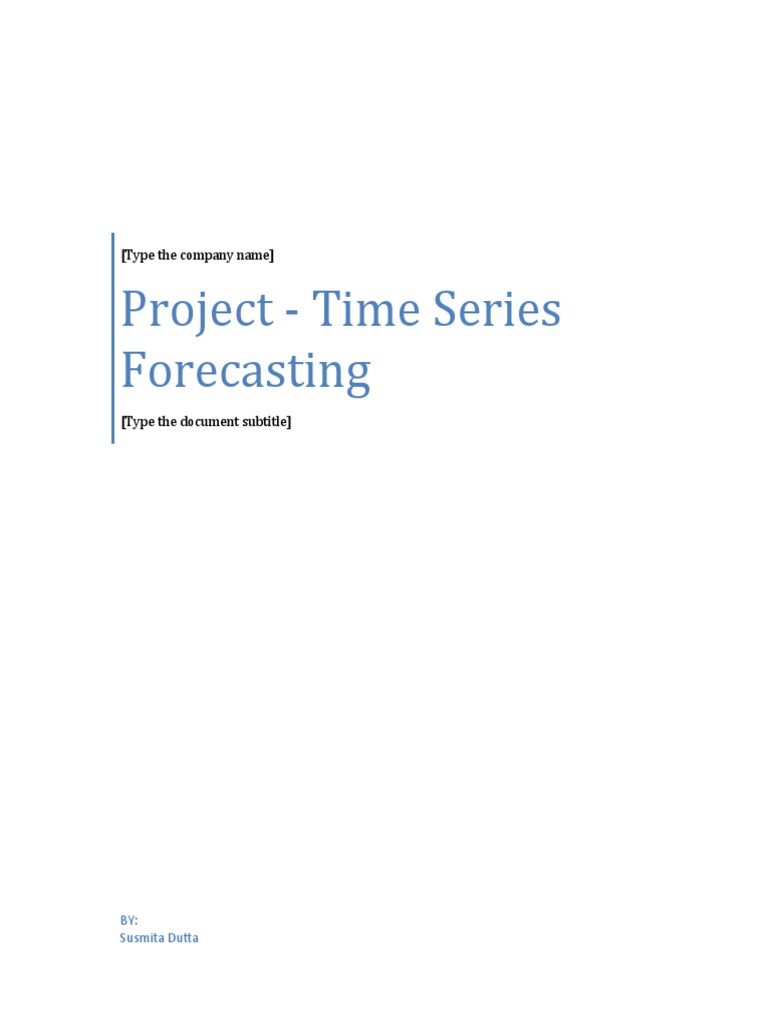 Project Time Series Forecasting Pdf
