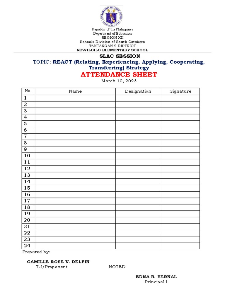 ATTENDANCE | PDF | Philippines | Asia