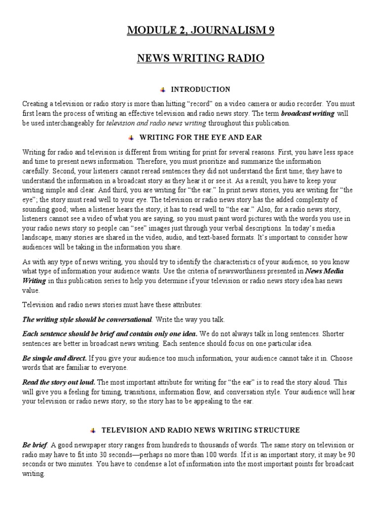 Writing Effective Broadcast News Stories | PDF | Communication ...