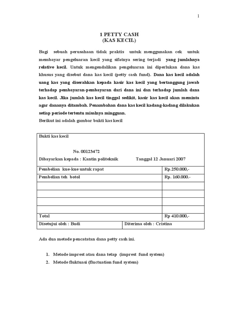 Jurnal dan Metode Petty Cash | PDF