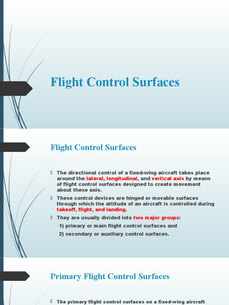 Flight Control Surfaces | PDF | Flight Control Surfaces | Flap (Aeronautics)
