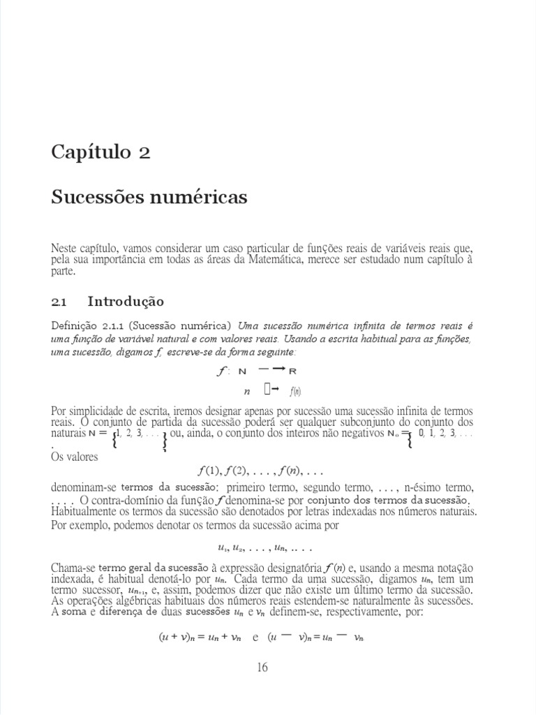 Pdf Sucessoes Numerica Pdf Número Real Limite Matemática