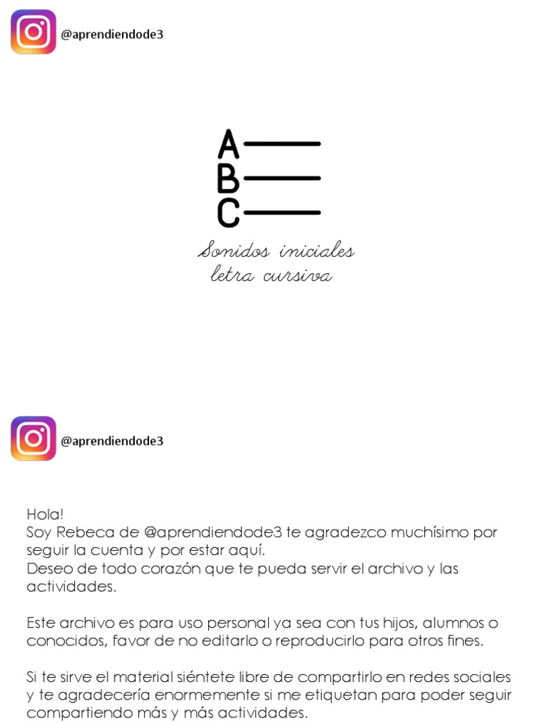 Sonidos Iniciales - Aprendiendode3 | PDF