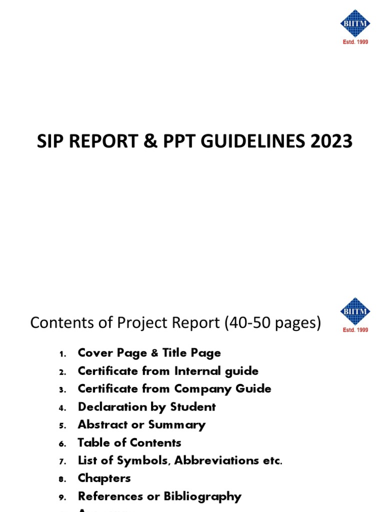 Sip Report & PPT Guidelines 2023 | PDF | Product (Business) | Competition Sip Report & PPT Guidelines 2023 | PDF | Product (Business) | Competition