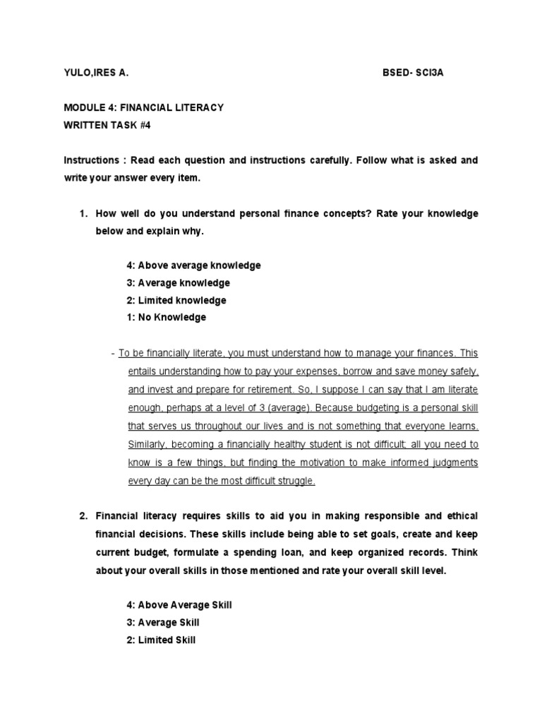 Assessing Financial Literacy: An Analysis of Personal Finance Knowledge ...