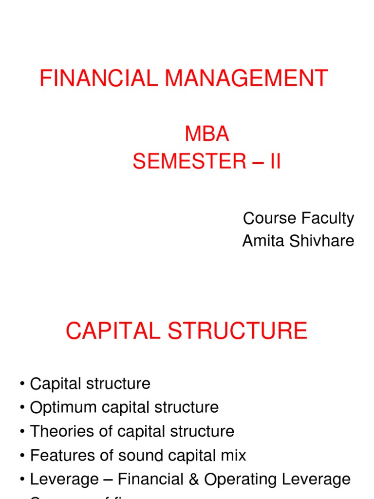 Unit 2 Capital Structure | PDF | Capital Structure | Financial Capital