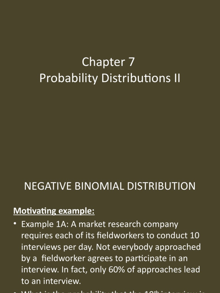 Chap 7 Prob Distributions II | PDF | Scientific Theories | Probability