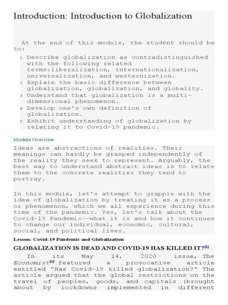 1 - Introduction | PDF | Globalization | Capitalism