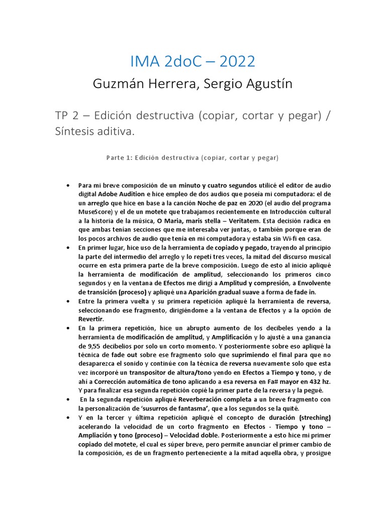 IMA - TP 2 - Guzmán Herrera, Sergio Agustín - 113735 | PDF | Frecuencia | Acorde (Música)